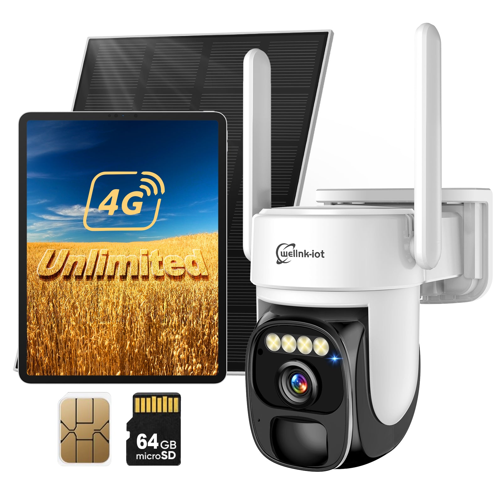 BW4-plus Cellular Security Camera Solar Powered – WELLNK-IOT