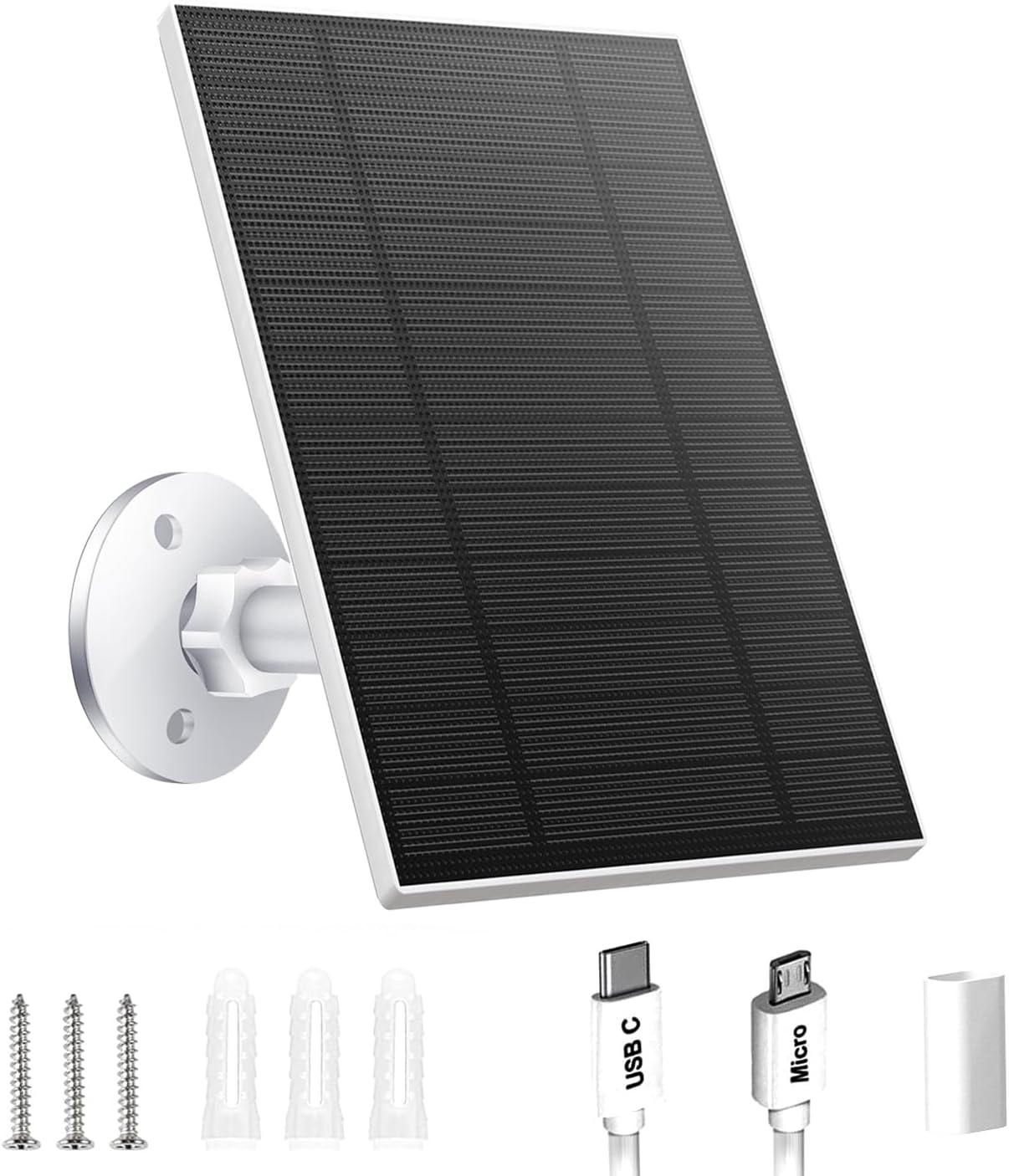 5W Solar Panels for Security Camera, Rechargeable Battery Camera ...